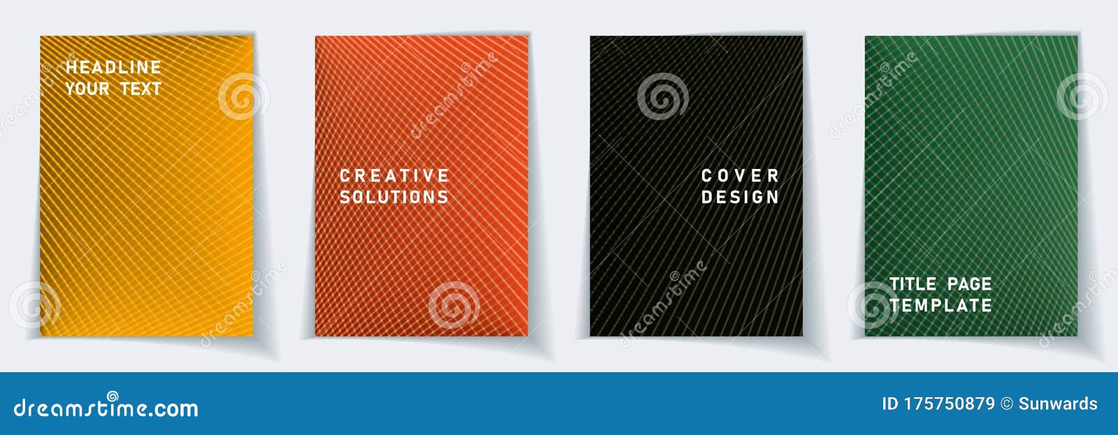 Cover Page Simple Layout Vector Design Set. Stock Vector - Illustration ...