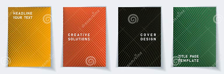 Cover Page Simple Layout Vector Design Set. Stock Vector - Illustration ...