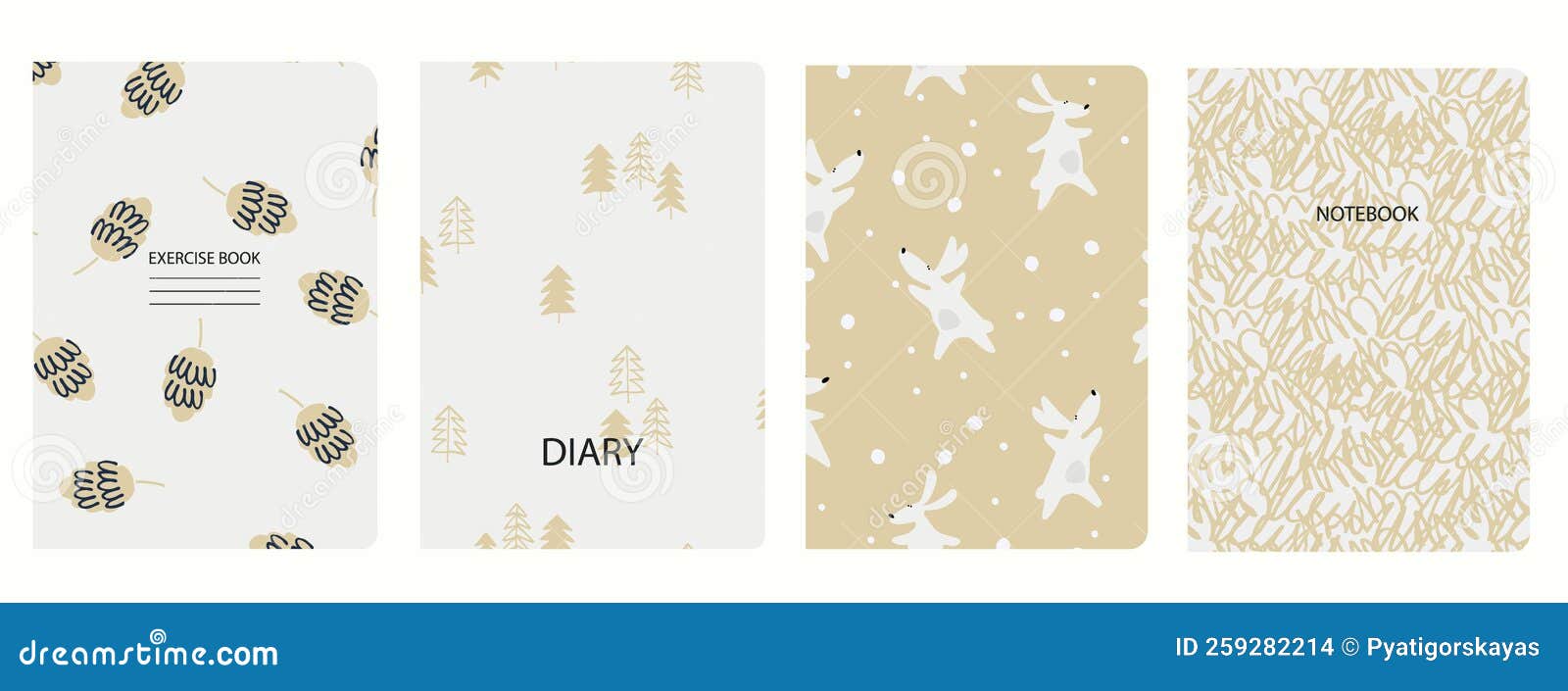 Cover Page Templates Based on Patterns with Rabbit Symbol 2023, Fir ...