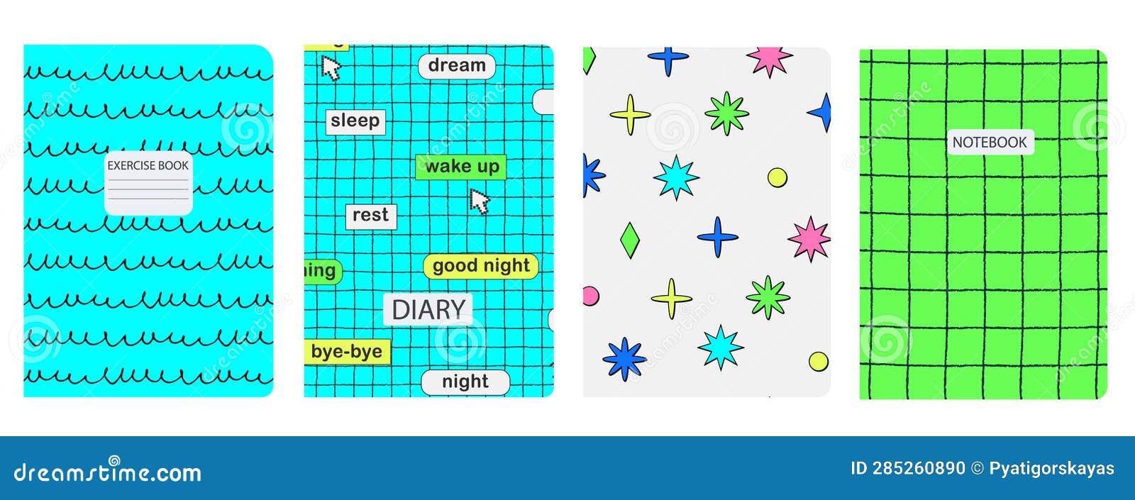 Cover Page Templates Based on Seamless Geometric Patterns with Button ...