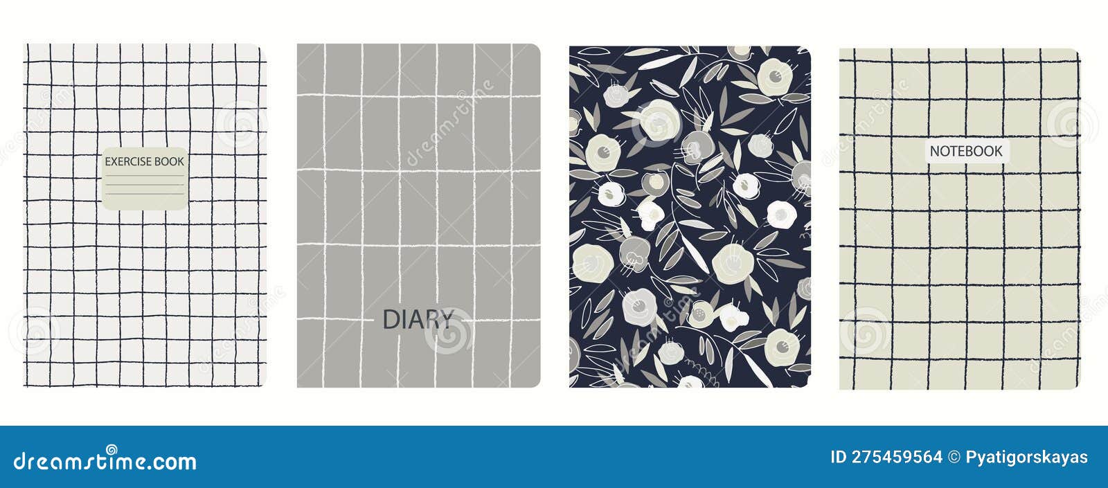 Cover Page Templates Based on Seamless Patterns with Flowers, Branches ...