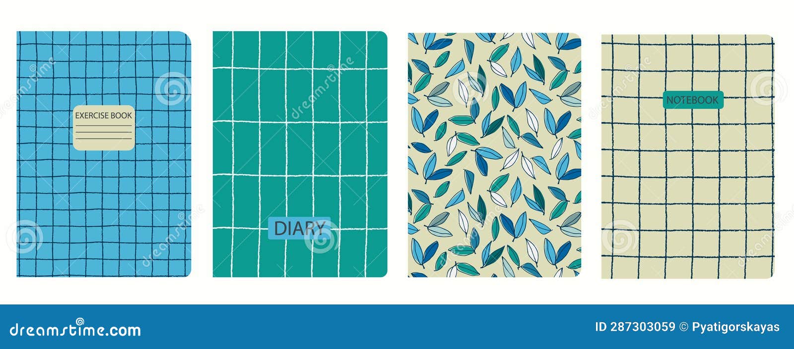 Cover Page Templates Based on Seamless Patterns with Flowers, Branches ...