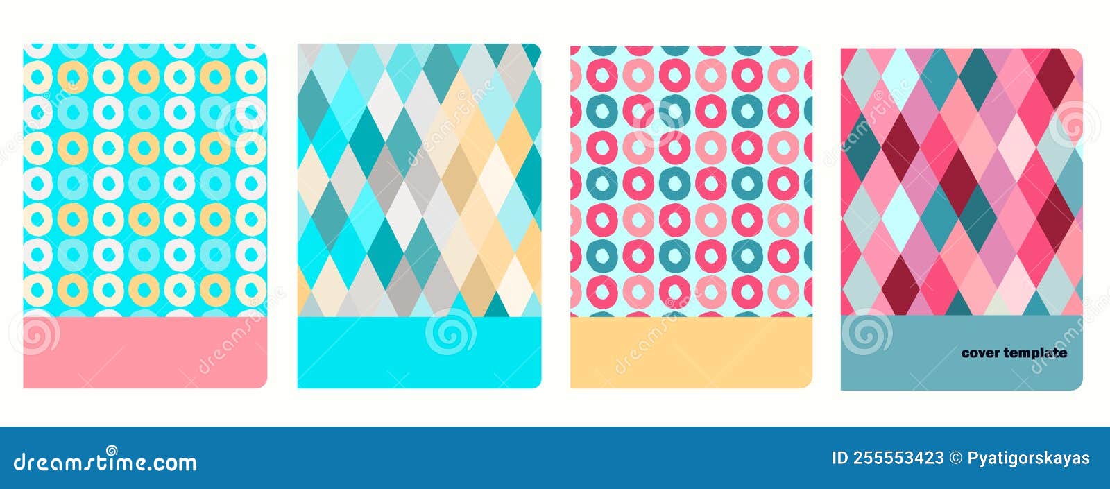 Cover Page Templates Based on Seamless Patterns with Hand Drawn Rings ...
