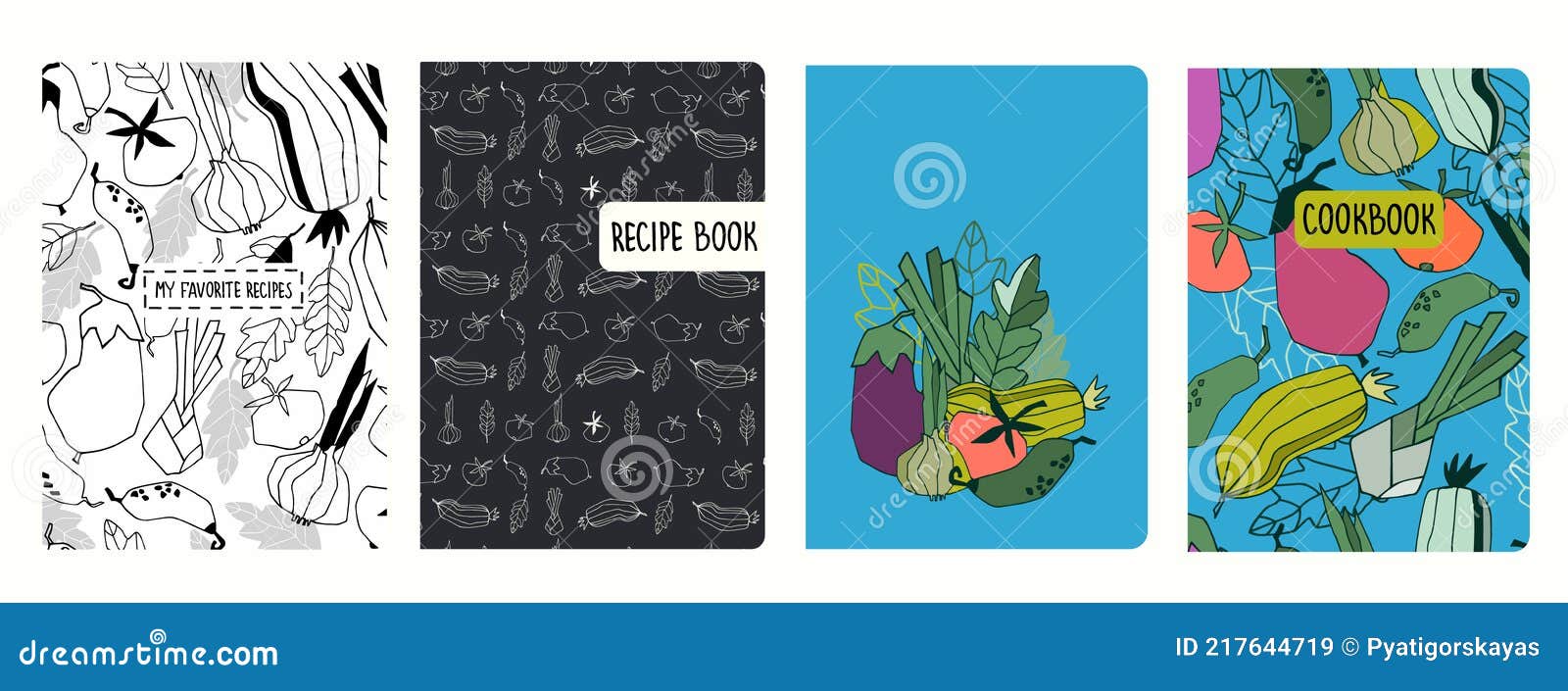 Cover Page Templates for Recipe Books Based on Patterns with Vegetables ...