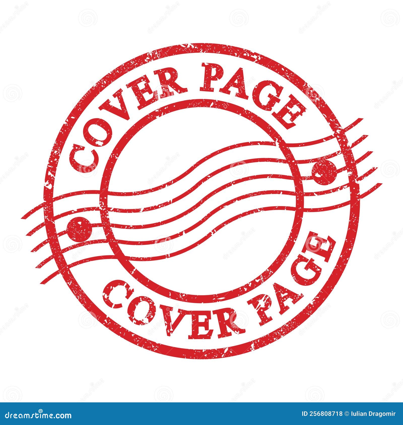COVER PAGE, Text Written on Red Postal Stamp Stock Illustration ...