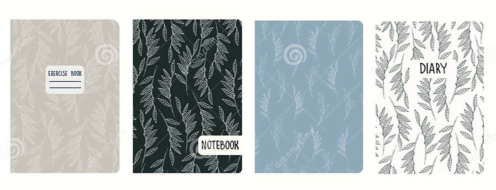 Cover Page Vector Templates with Willow Tree Branches and Leaves ...