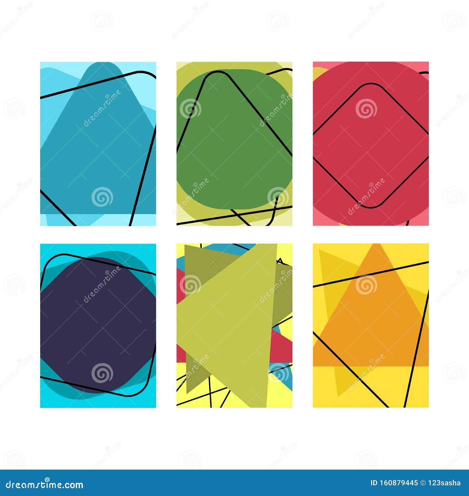 Cover Pages Backgrounds Set with Abstract Shapes Stock Vector ...
