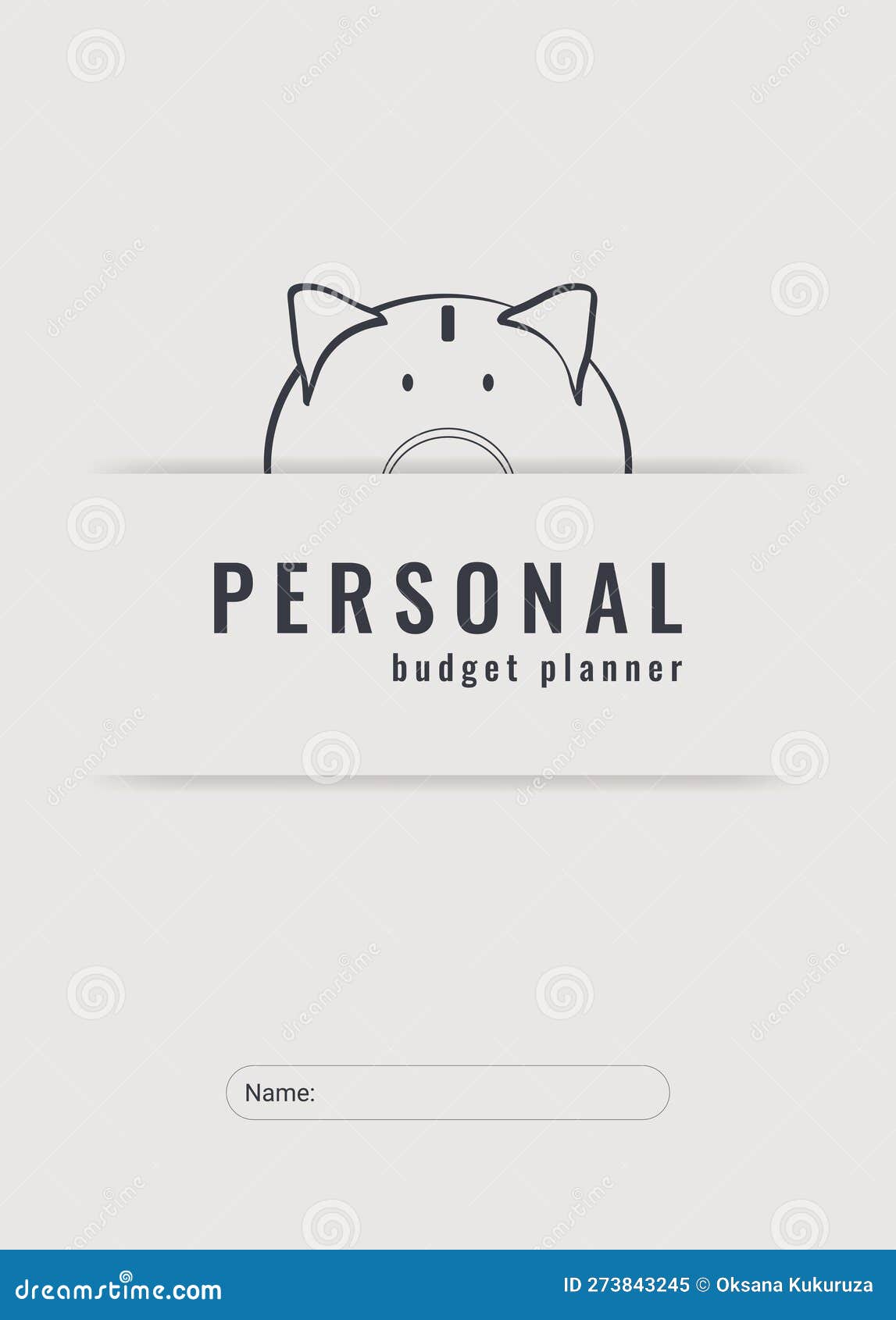 Cover of the Personal Monthly Budget Planner, Vector Illustration ...