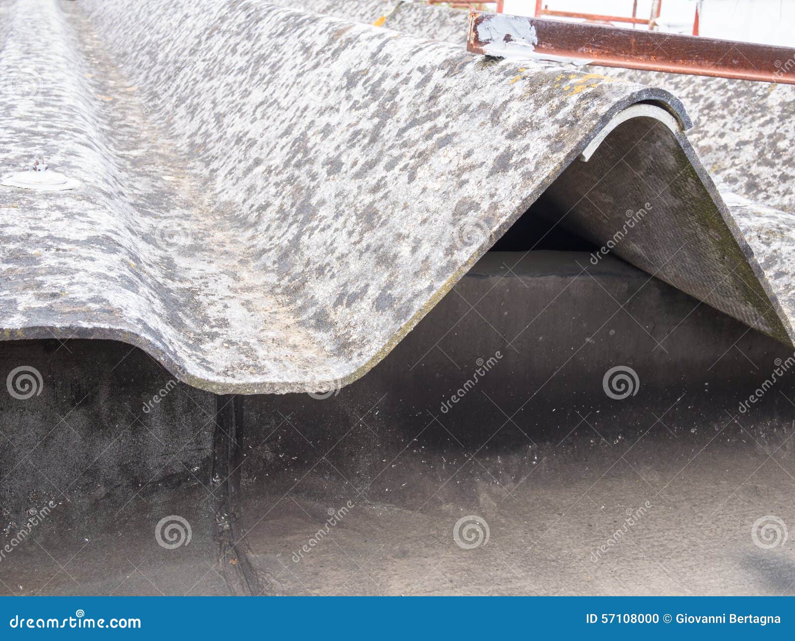 Cover Plates Containing Asbestos Stock Photo - Image of corrugated ...