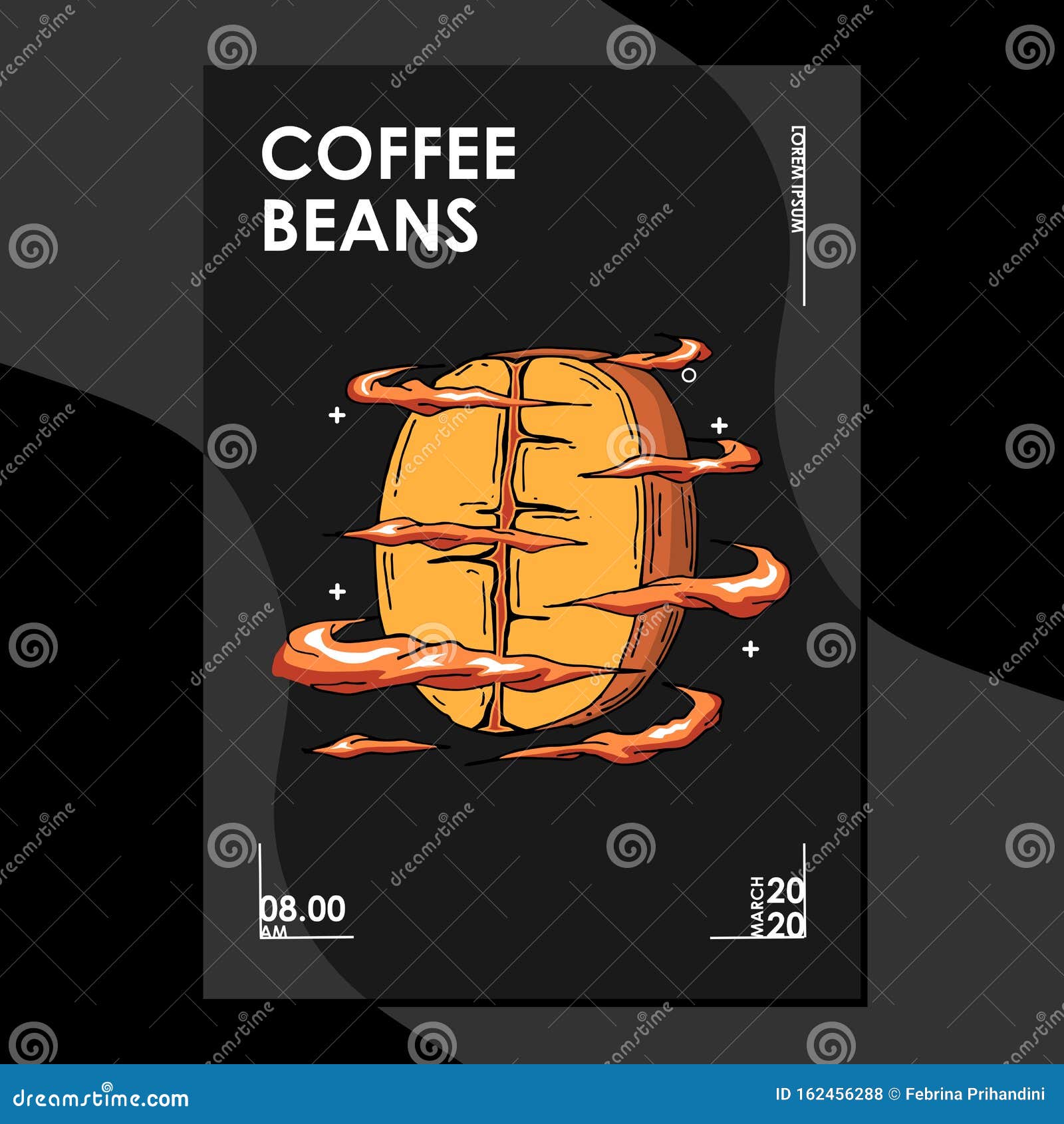 Cover and Poster Design Template with a Coffee Beans Stock Vector ...