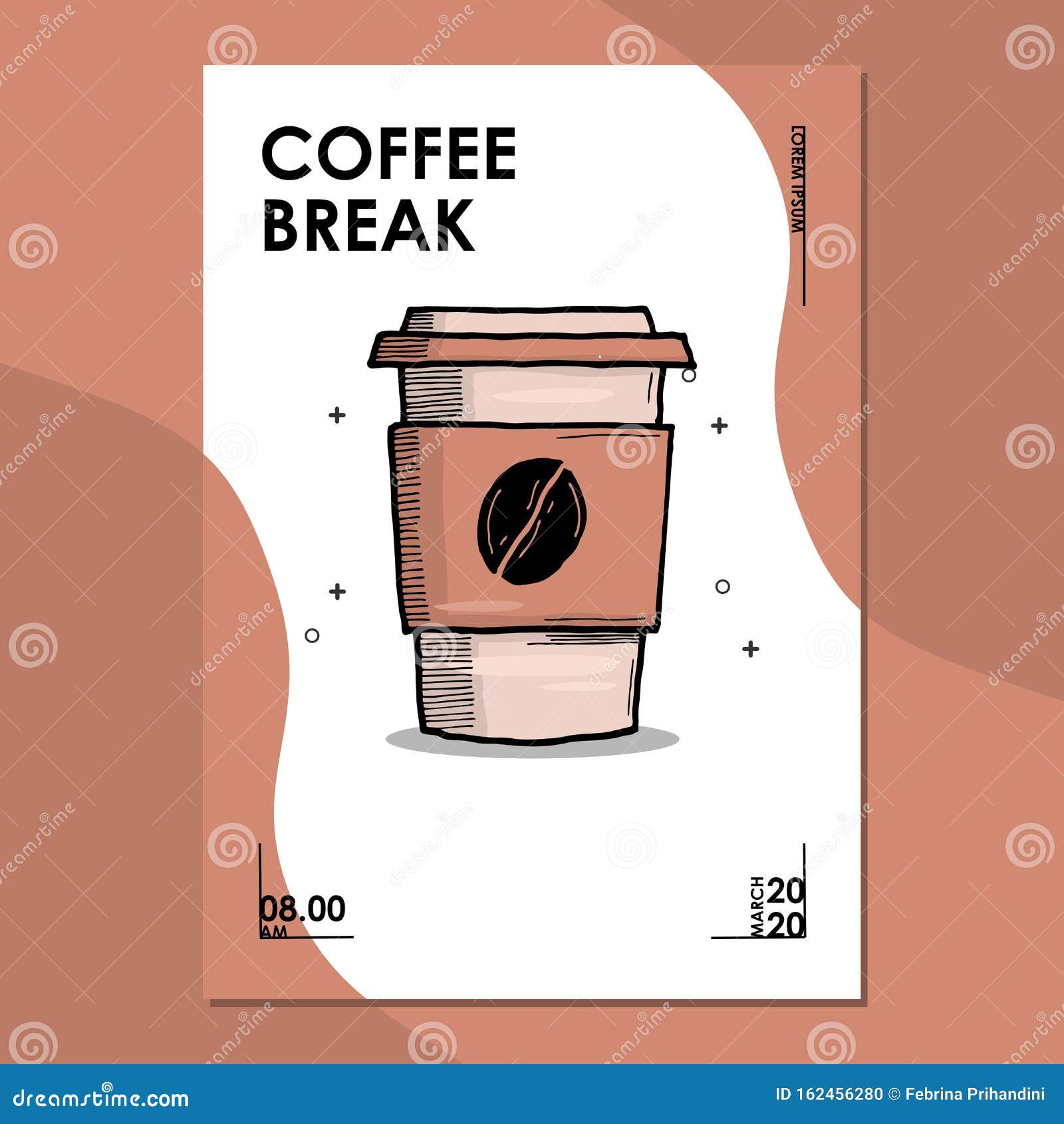 Cover and Poster Design Template with a Cup of Coffee Stock ...