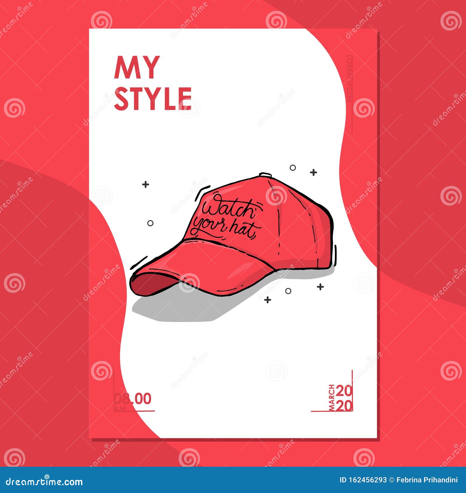 Cover and Poster Design Template with a Hat Stock Illustration ...