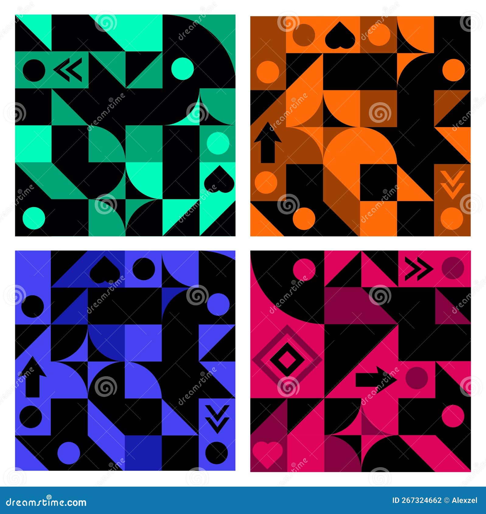 Cover Set Illustration Geometric Pattern with Basic Design Elements ...