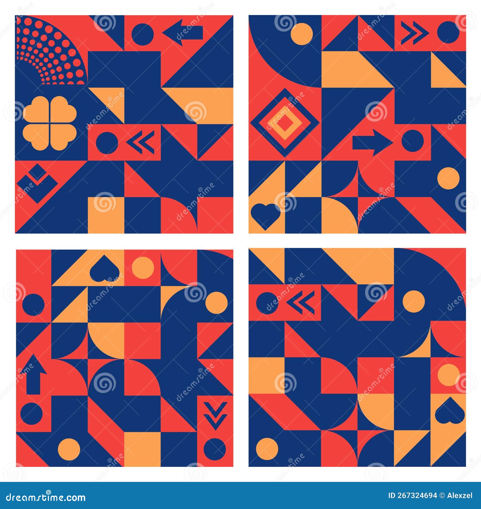 Cover Set Illustration Geometric Pattern with Basic Design Elements ...