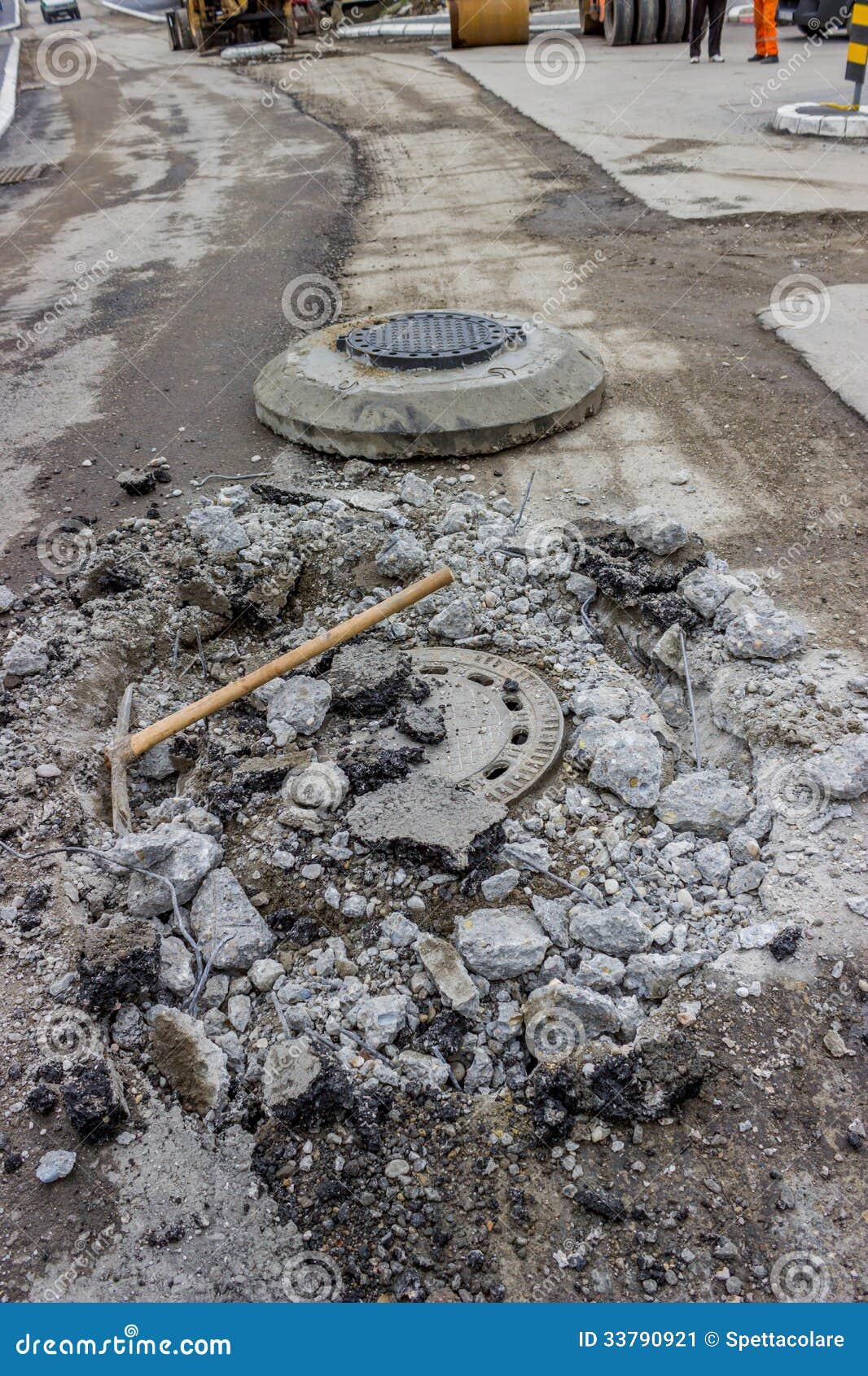 Cover Slab with Cast Iron Cover 3 Stock Image - Image of iron, cement ...