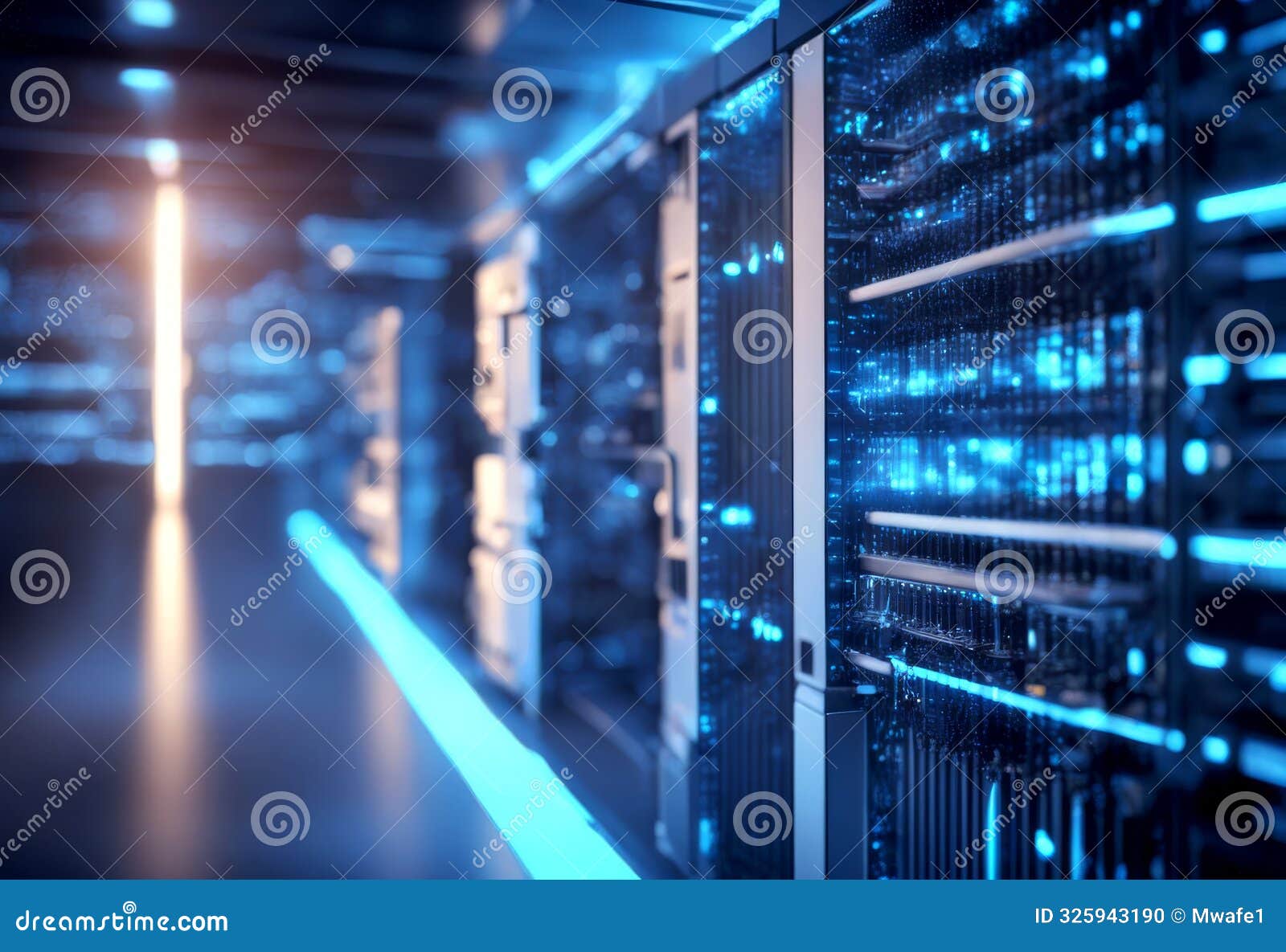 Cover Technology Server Light Rack Connection Blue Render Quantum Data ...