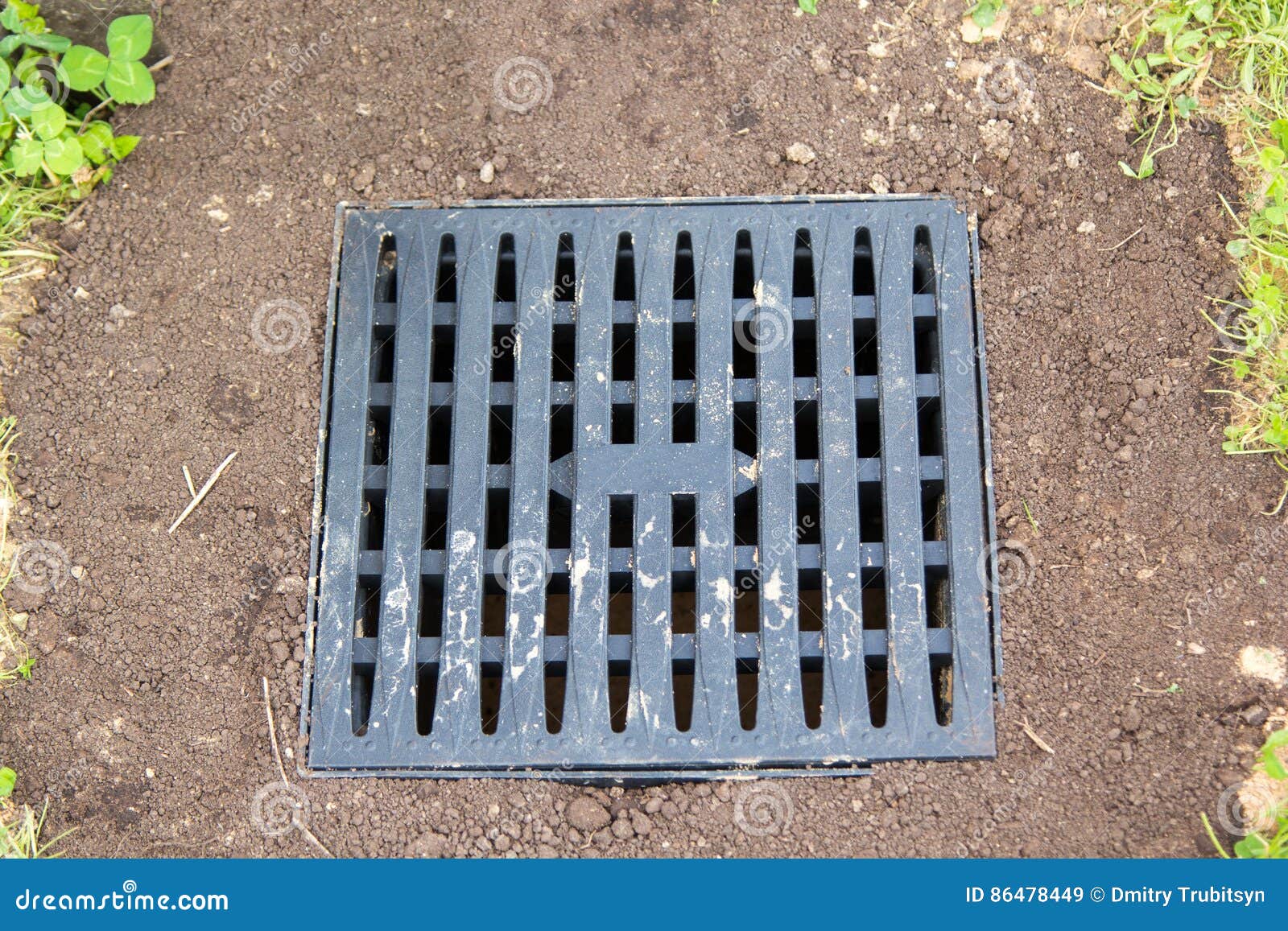 Cover of Water Drain Hatch in Ground Stock Image - Image of grate ...