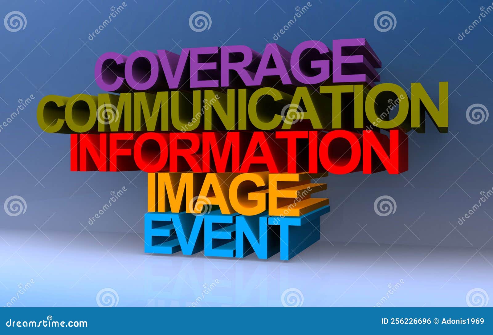 Coverage Communication Information Image Event on Blue Stock ...
