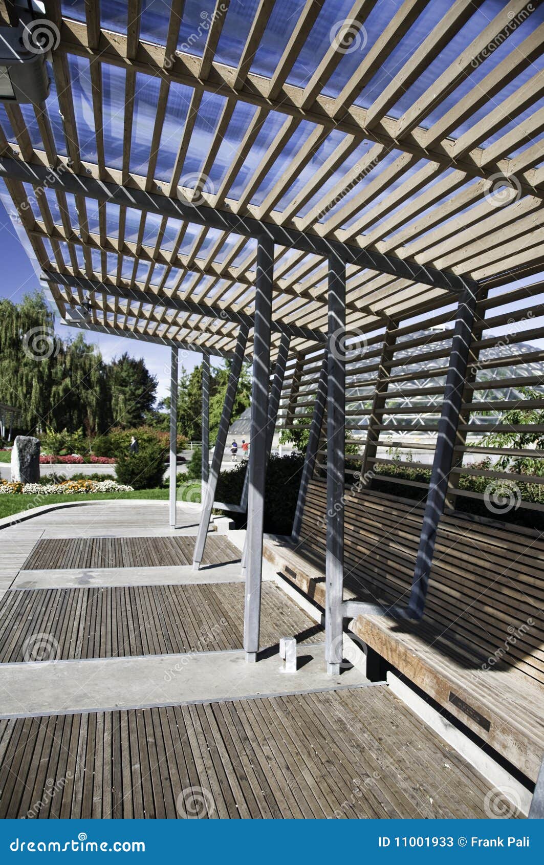 Covered Bench stock image. Image of footpath, background - 11001933