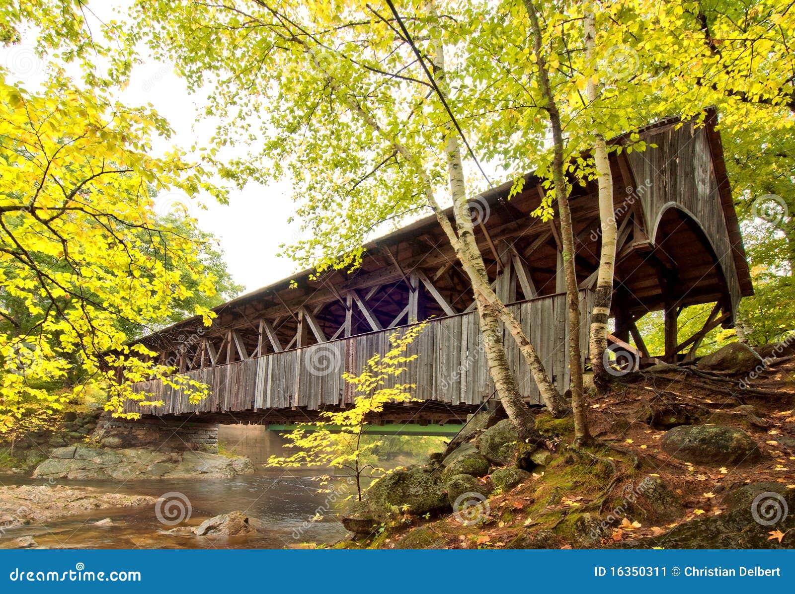 Covered bridge stock image. Image of horizontal, plank - 16350311