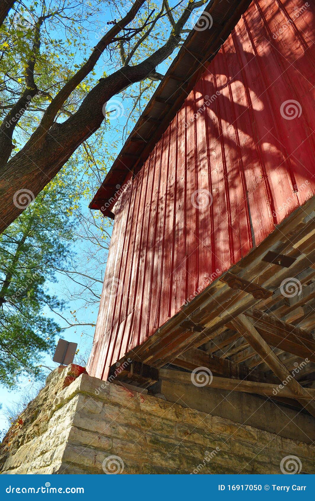 Covered Bridge from Below stock photo. Image of painted - 16917050