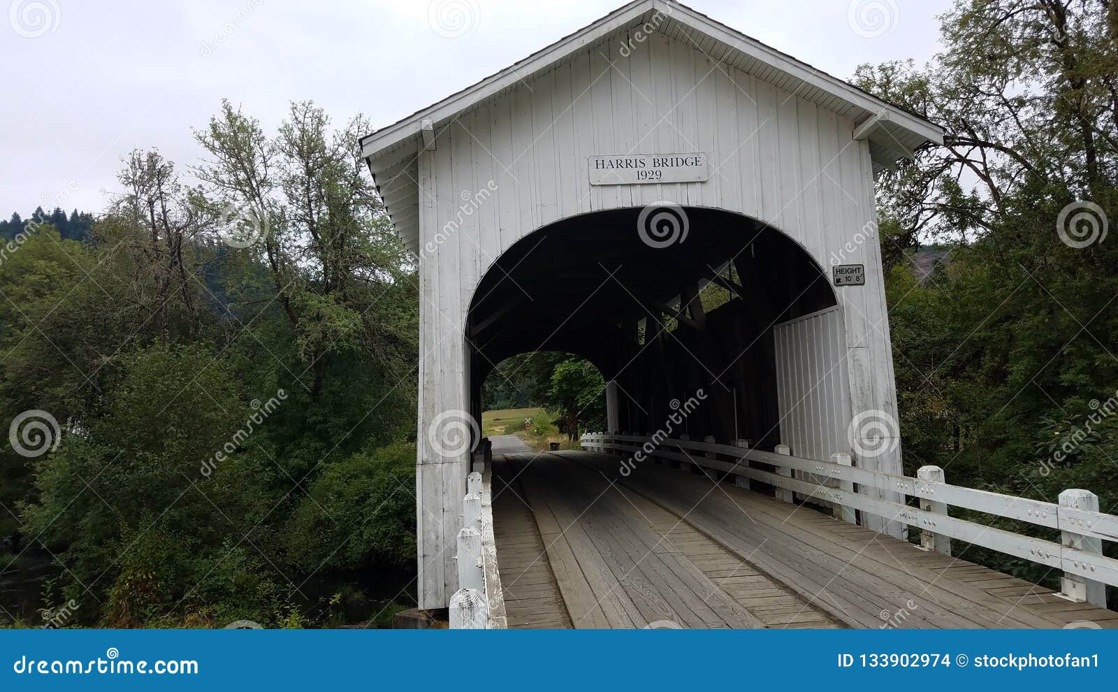 Covered Bridge Harris Bridge 1929 and Road or Path with Trees Stock ...
