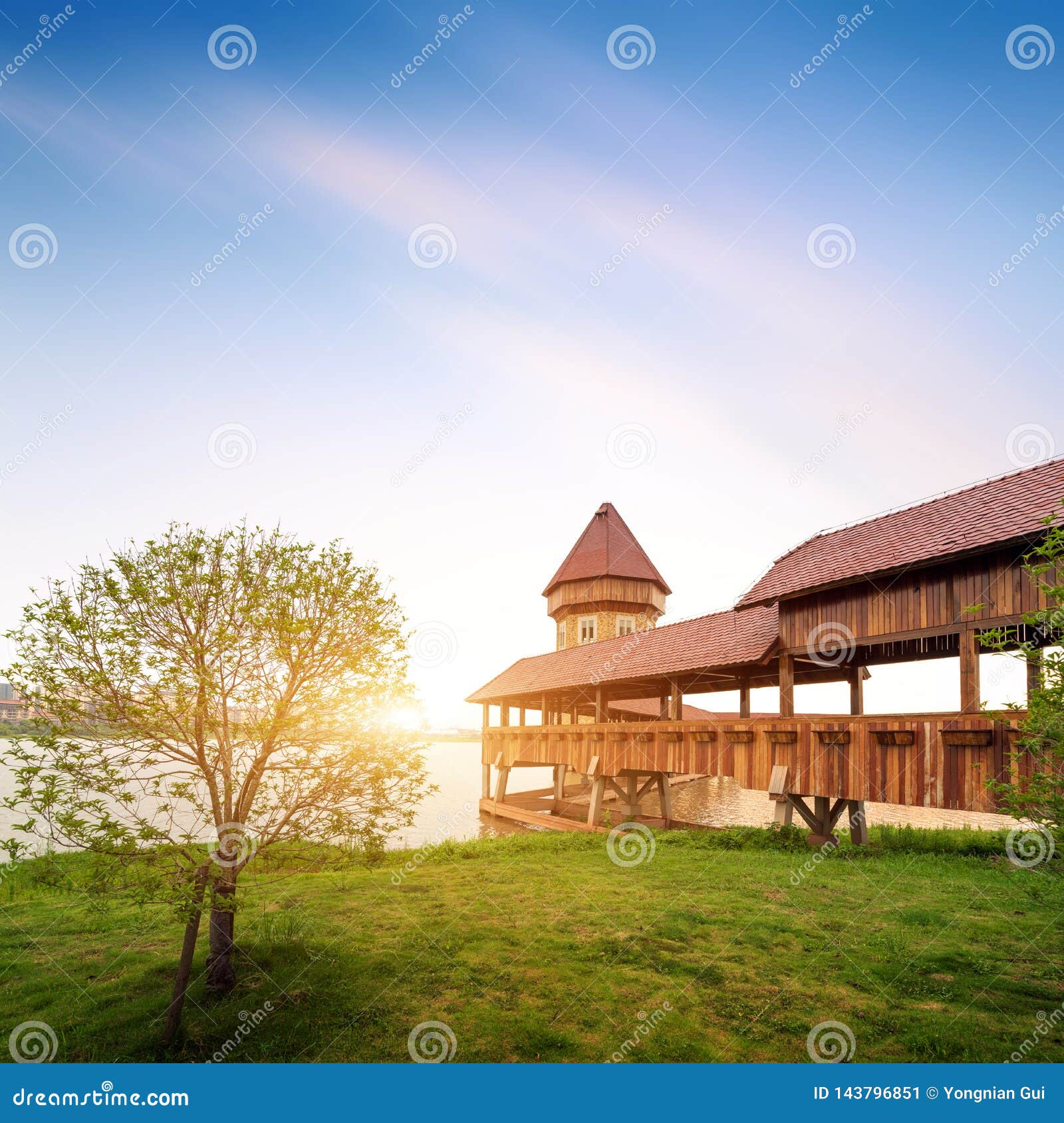 Nordic Style Covered Bridge Stock Image - Image of bridge, landmark ...