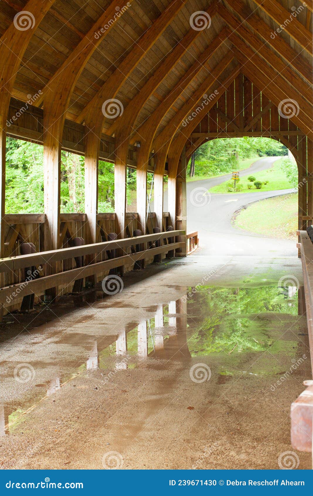 Wooden Covered Bridge stock photo. Image of country - 239671430