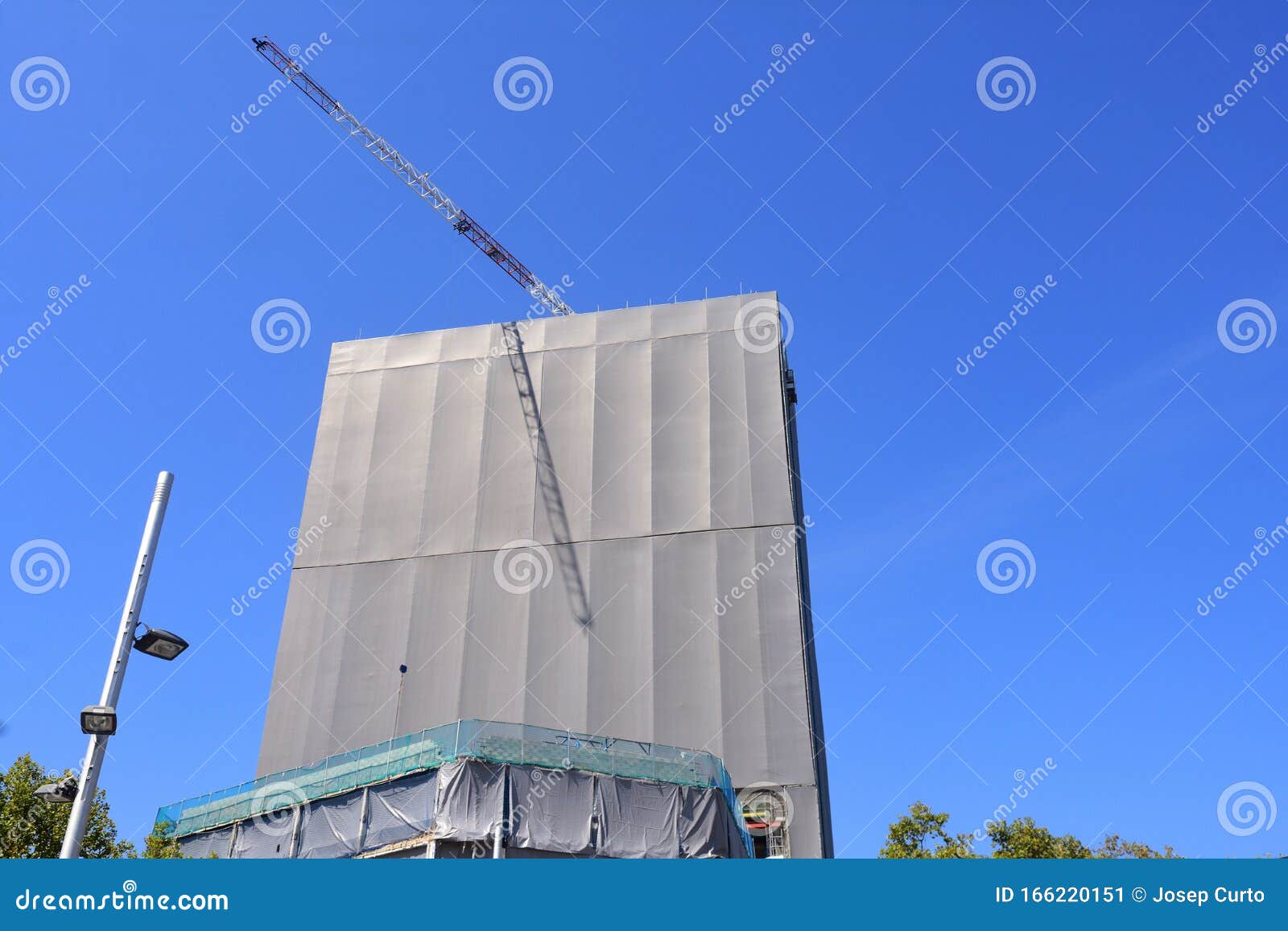Covered Building Under Construction Stock Image - Image of fence ...