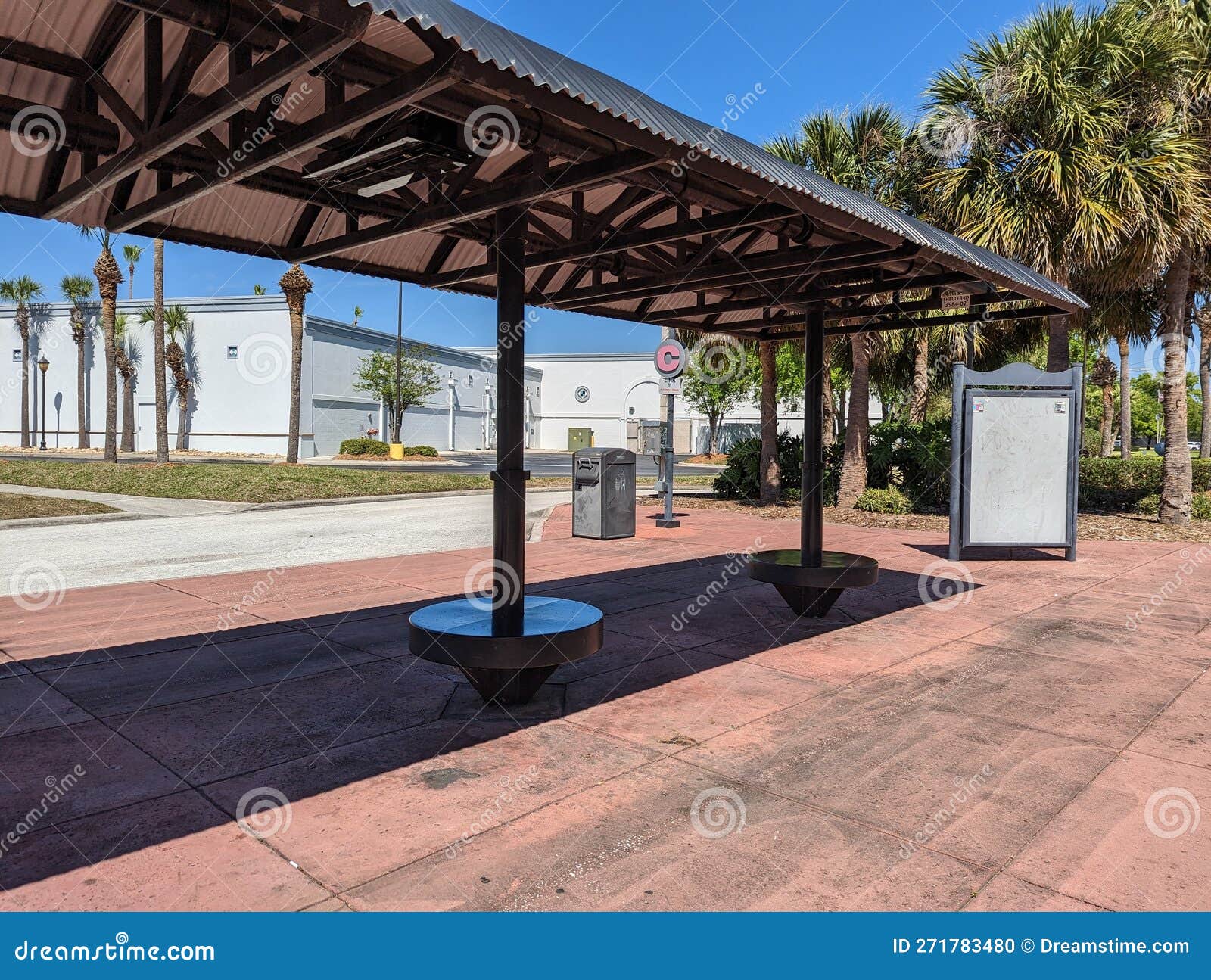 Covered bus stop stock photo. Image of building, vacation - 271783480