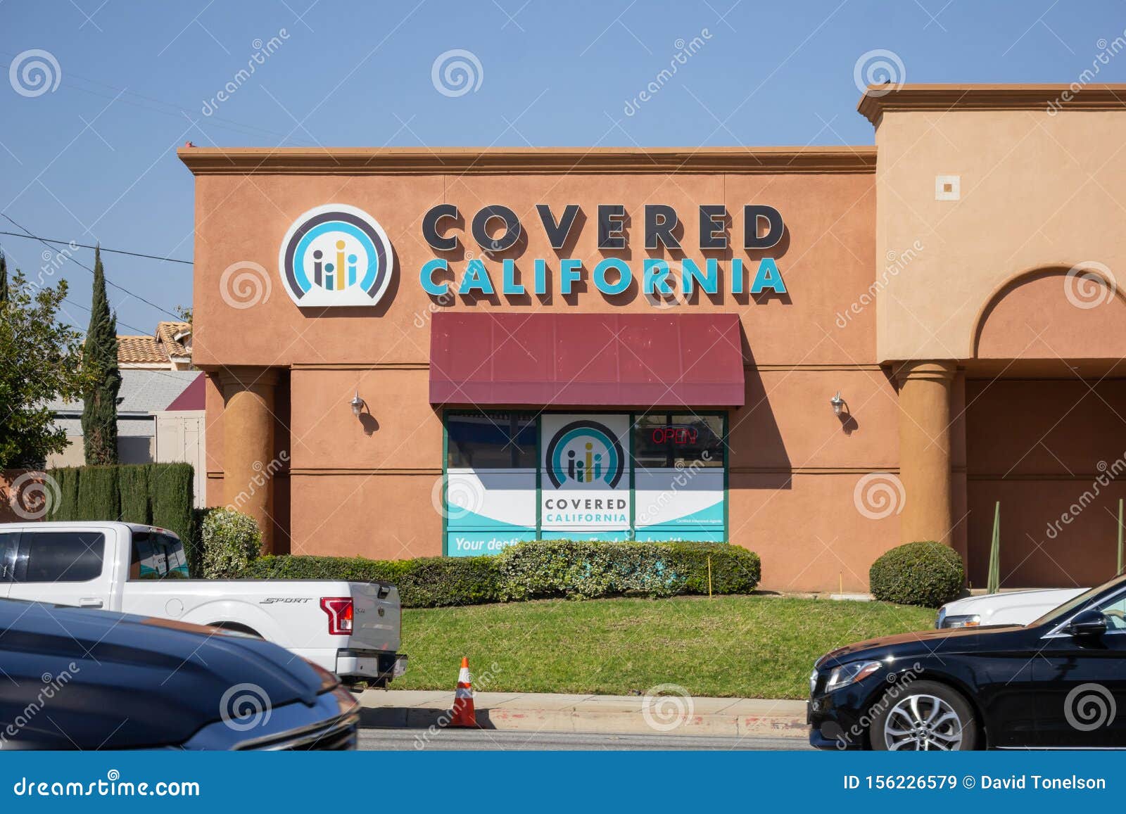 Covered California Building Sign Editorial Stock Image - Image of local ...