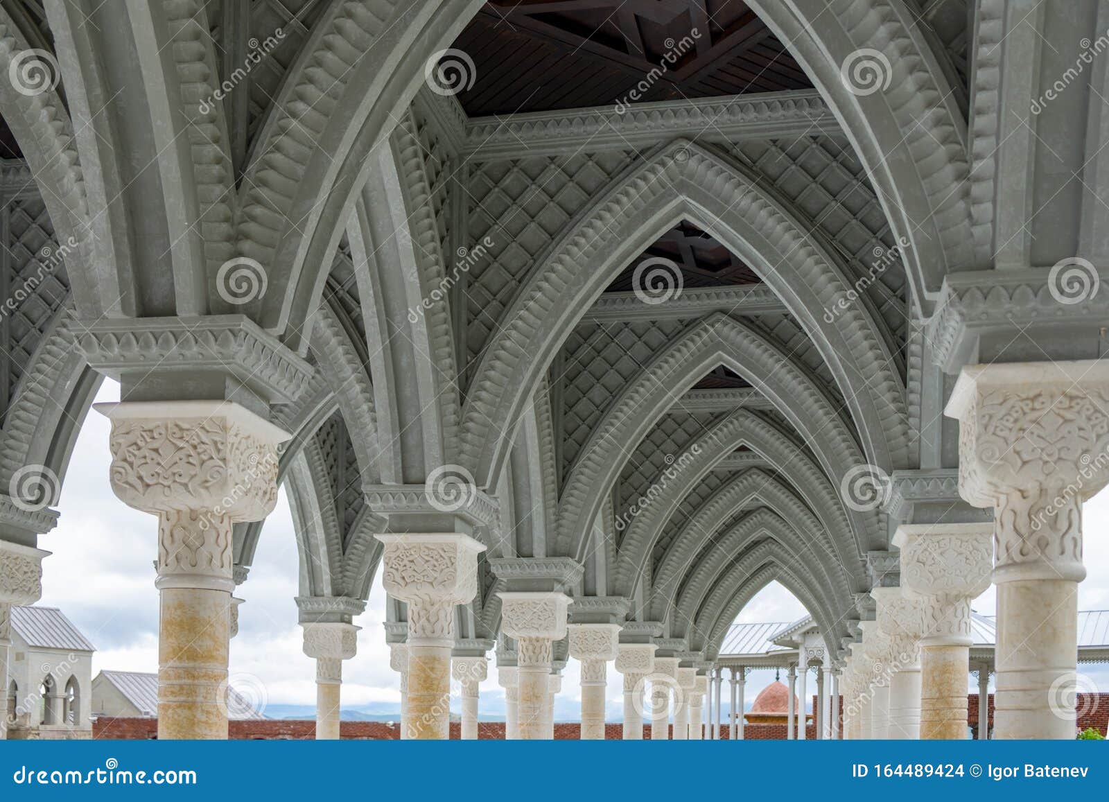 A Covered Colonnade of Arches. Stock Photo - Image of historic, frame ...