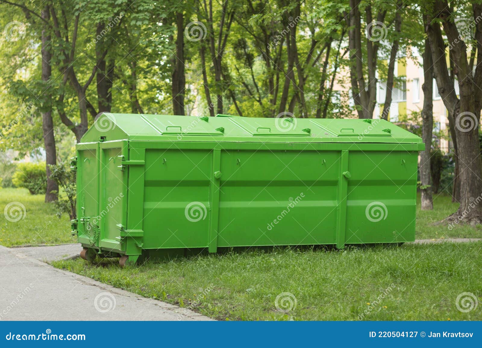 Covered Container for Construction and Household Waste Stock Image ...