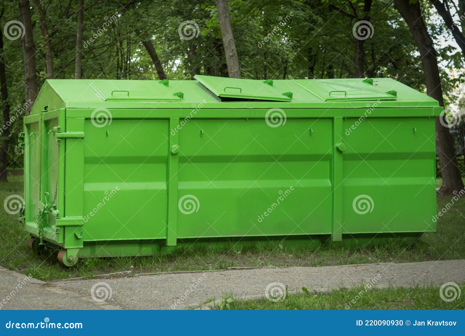 Covered Container for Construction and Household Waste Stock Photo ...