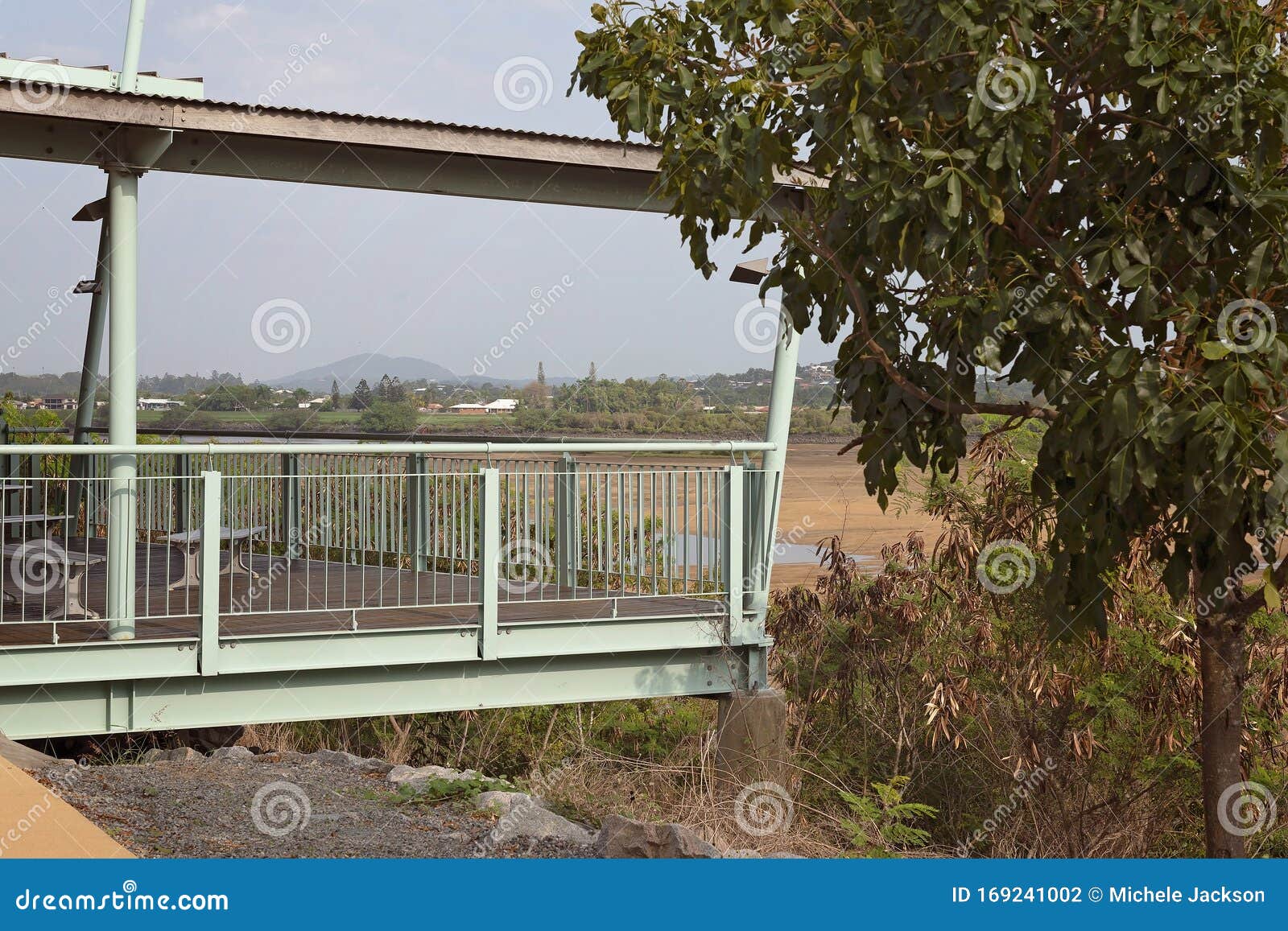 Covered Deck on River Bank stock photo. Image of promenade - 169241002