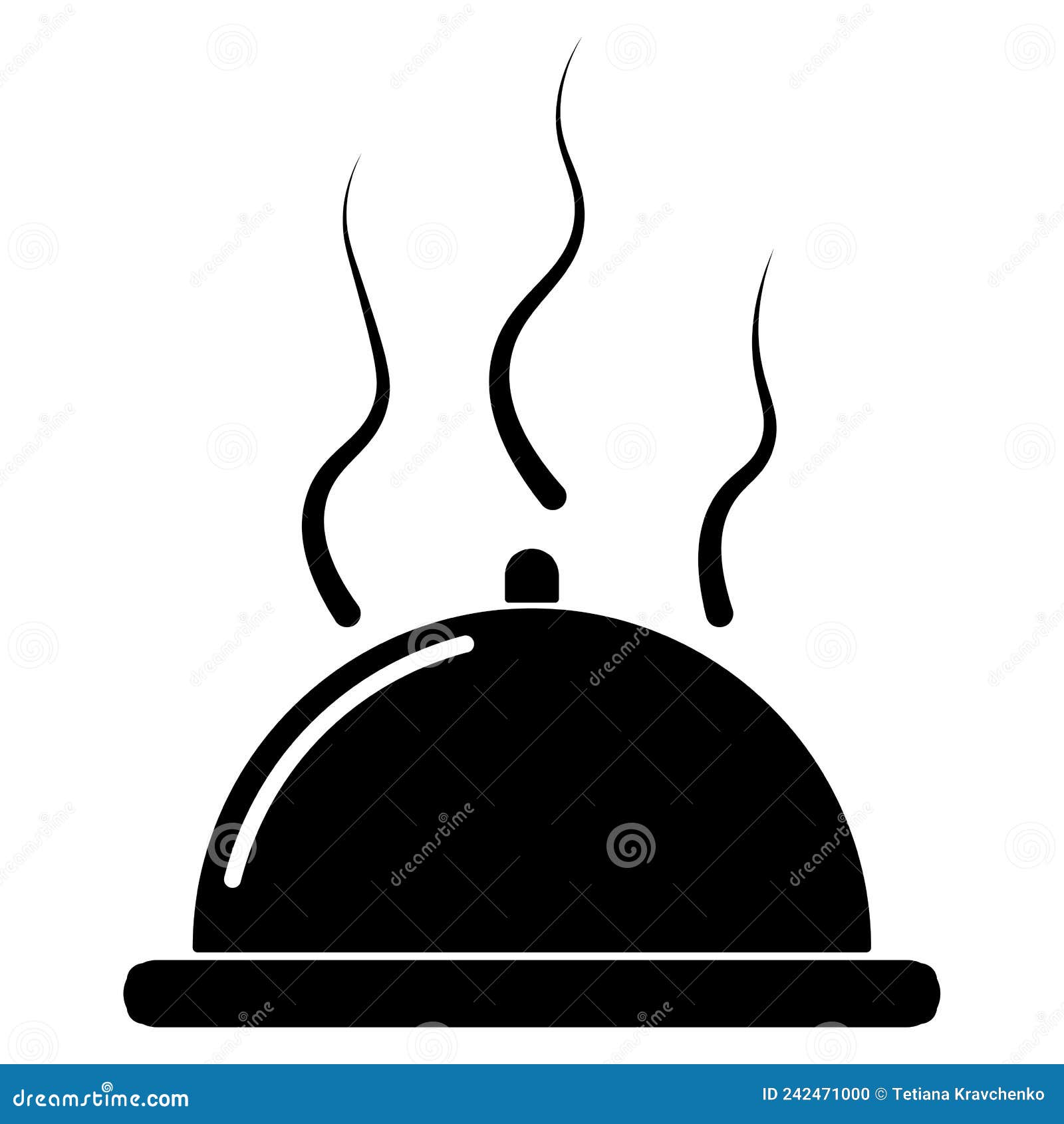 Covered Dish with Food. Food Illustration. Dish Icon Set. Vector ...