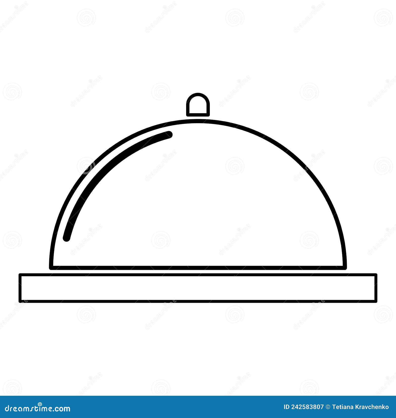Covered Dish with Food. Food Illustration. Dish Icon Set. Vector ...