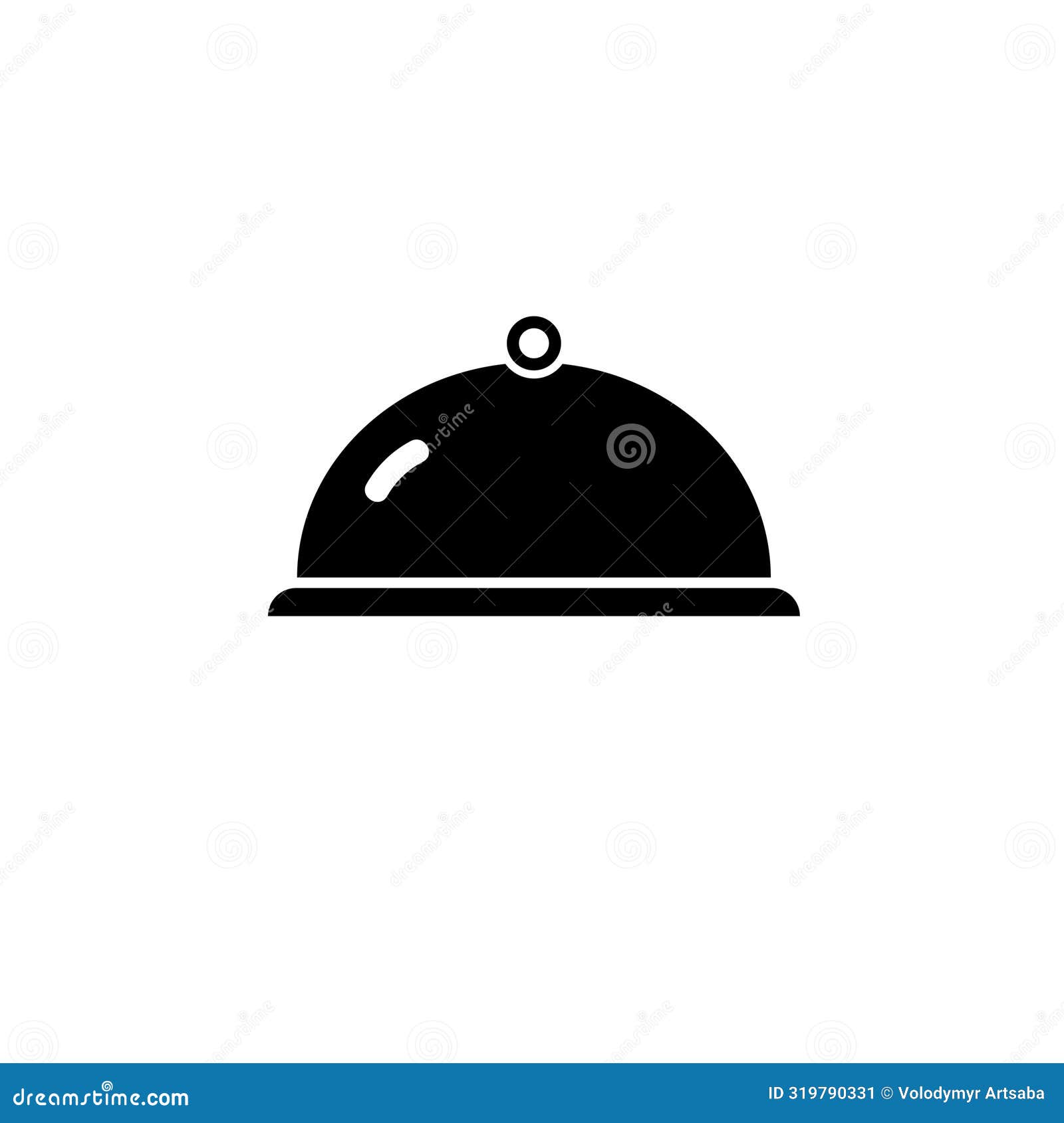 Covered Food, Dish Tray Solid Flat Vector Icon Isolated on White ...