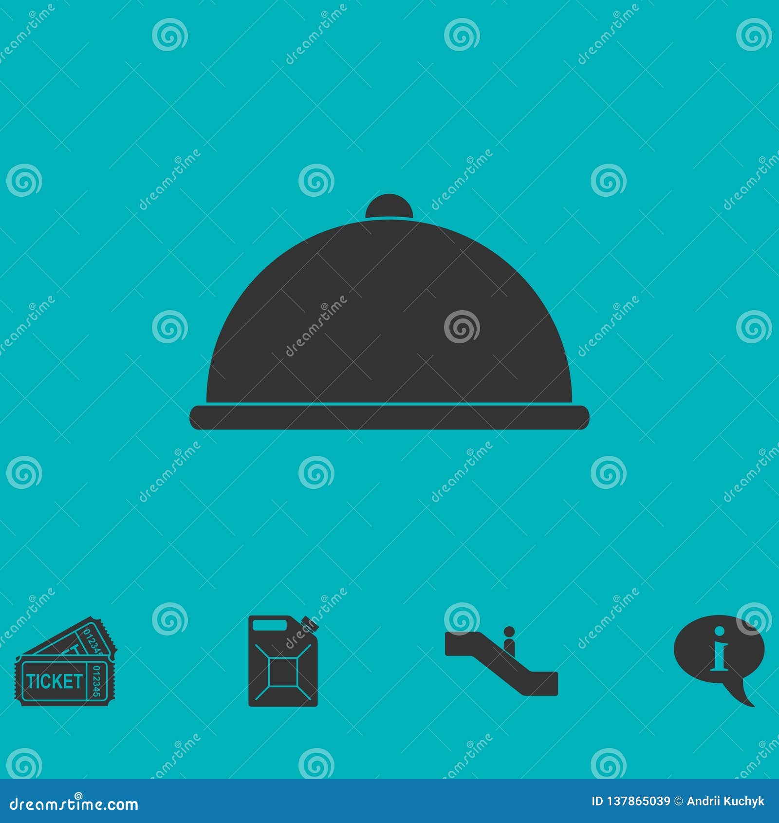 Covered Food icon flat stock vector. Illustration of flat - 137865039