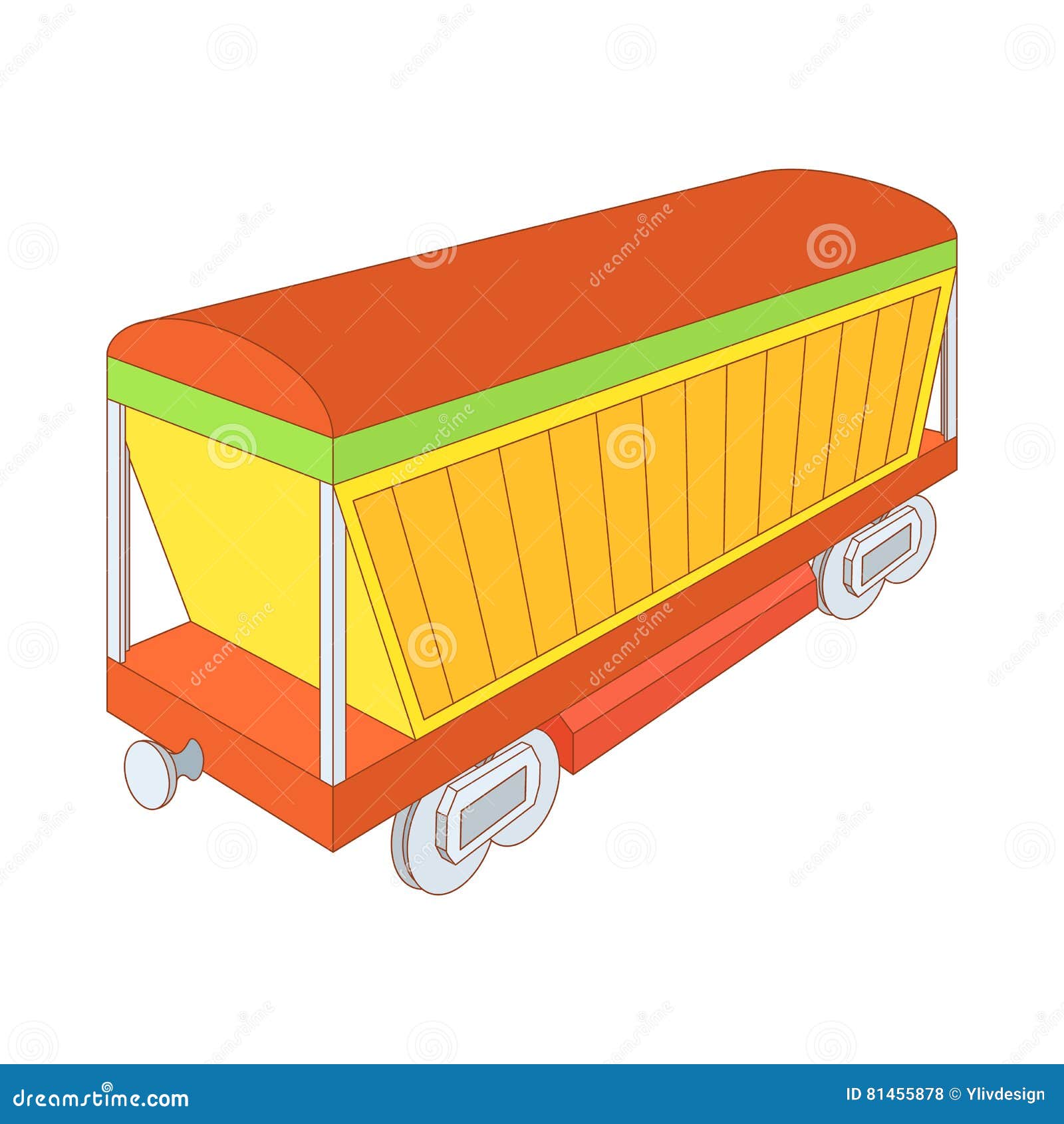 Covered Freight Wagon Icon, Cartoon Style Stock Vector - Illustration ...