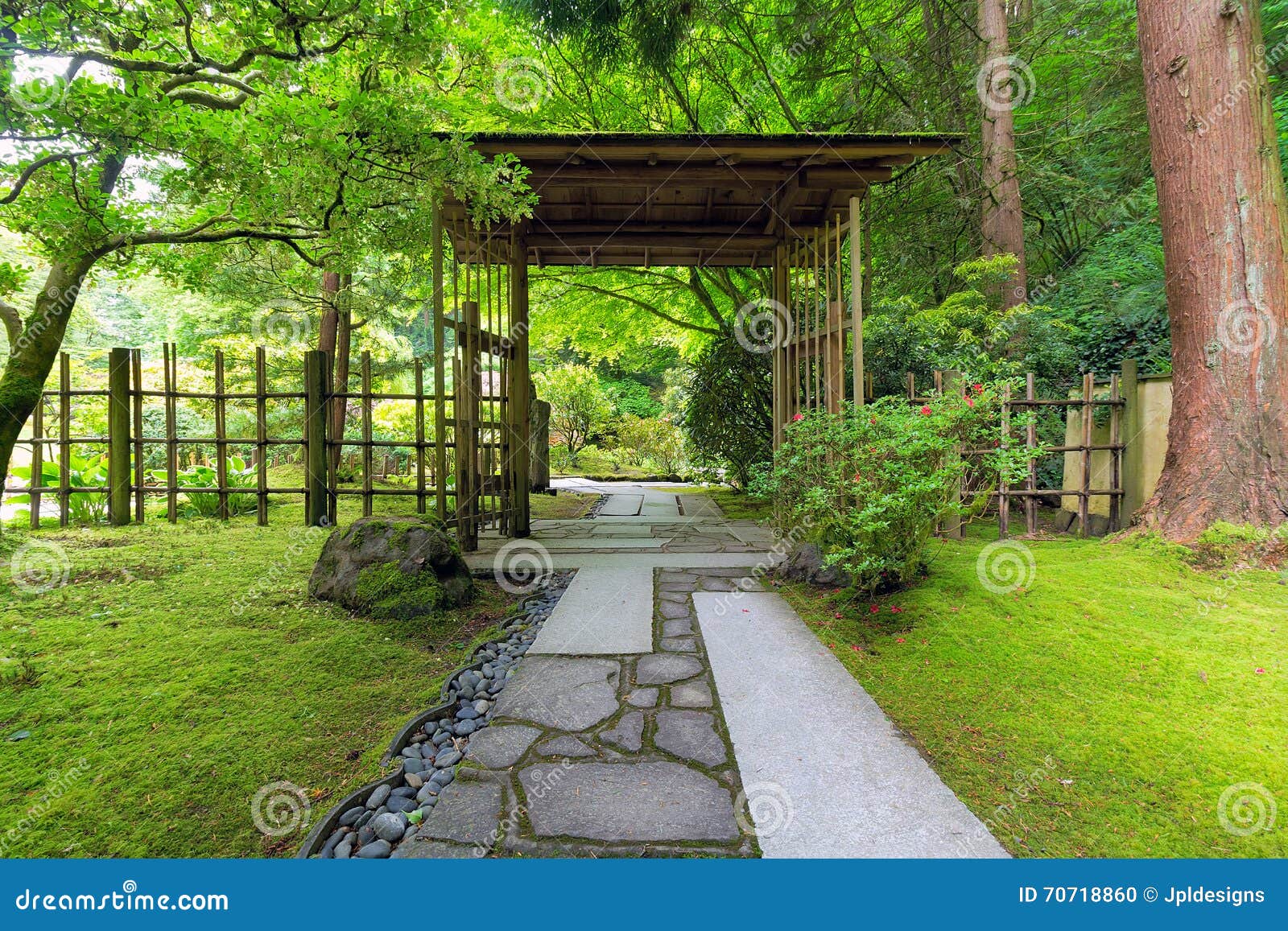 Covered Gate at Japanese Garden Stock Photo - Image of pacific, japan ...
