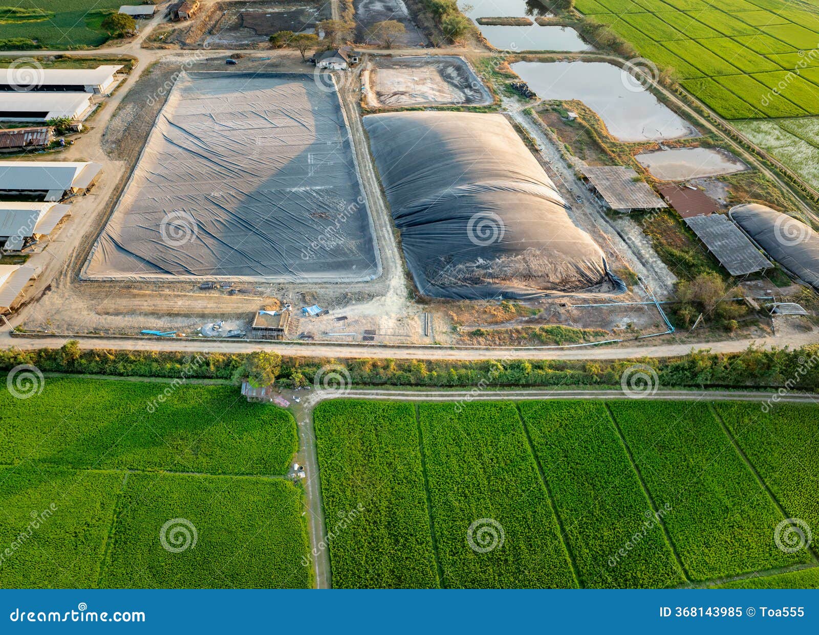 Covered Lagoon Digester For Biogas Production From Poultry Farm Royalty ...