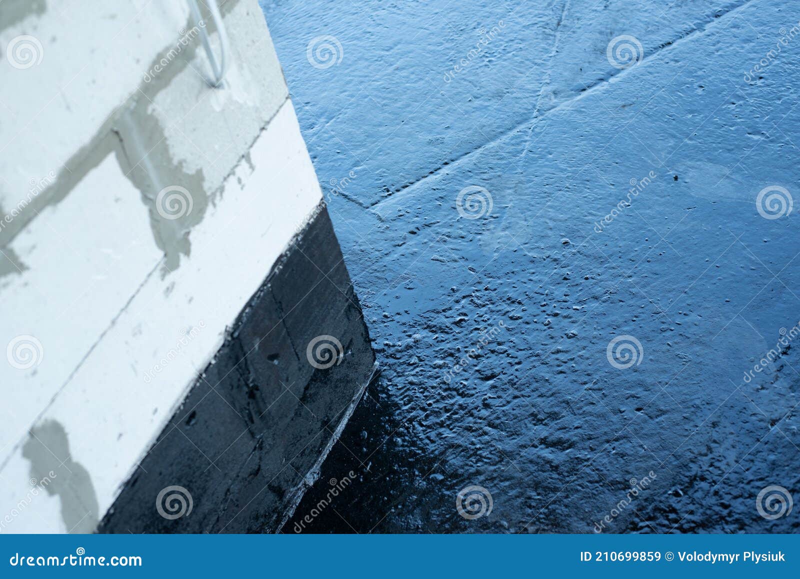 Covered with a Layer of Waterproofing Mastic Stock Image - Image of ...