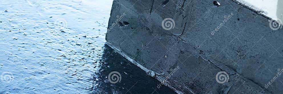 Covered with a Layer of Waterproofing Mastic Stock Photo - Image of ...