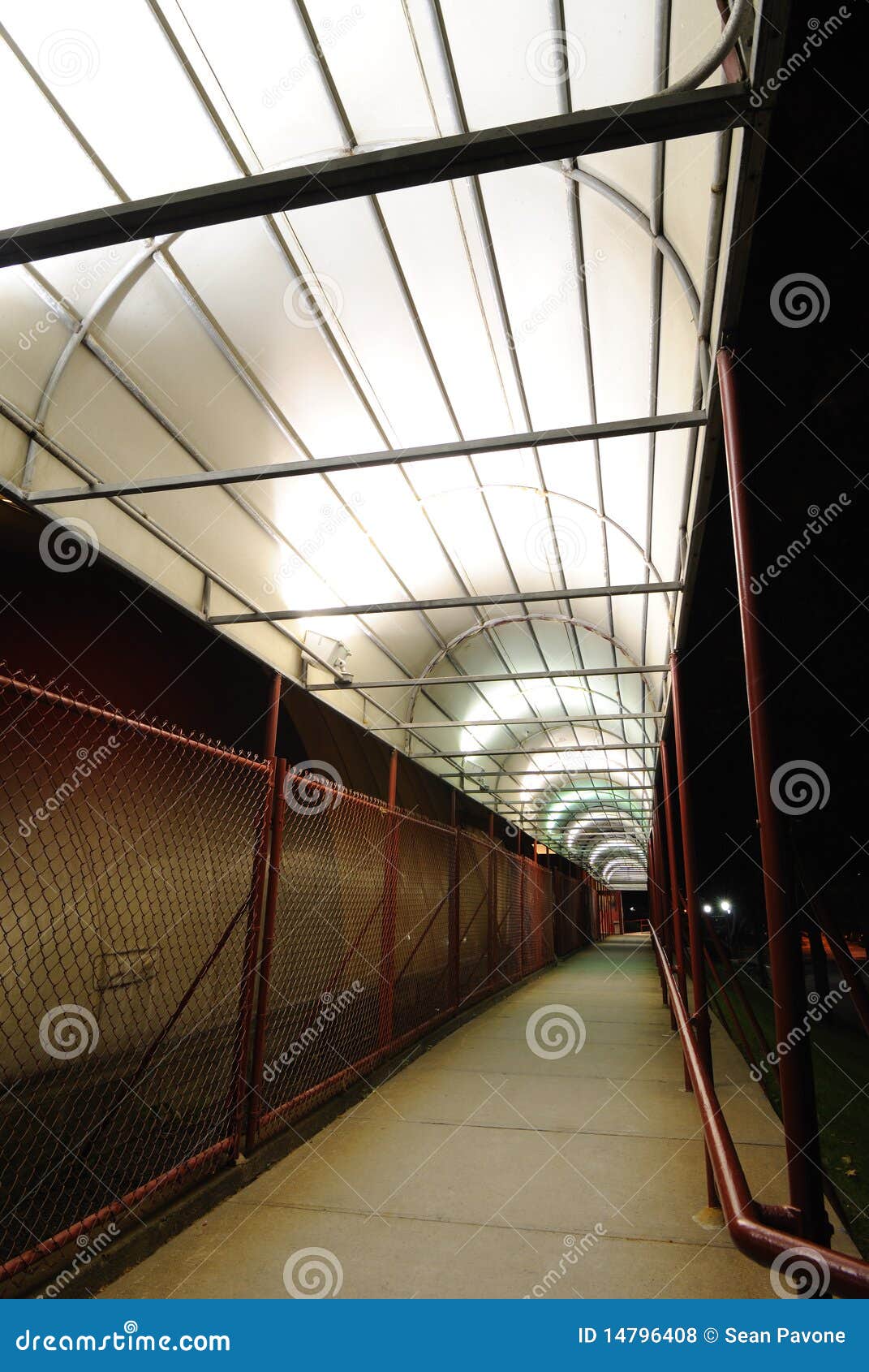 Covered Lit Walkway stock photo. Image of safety, walk - 14796408