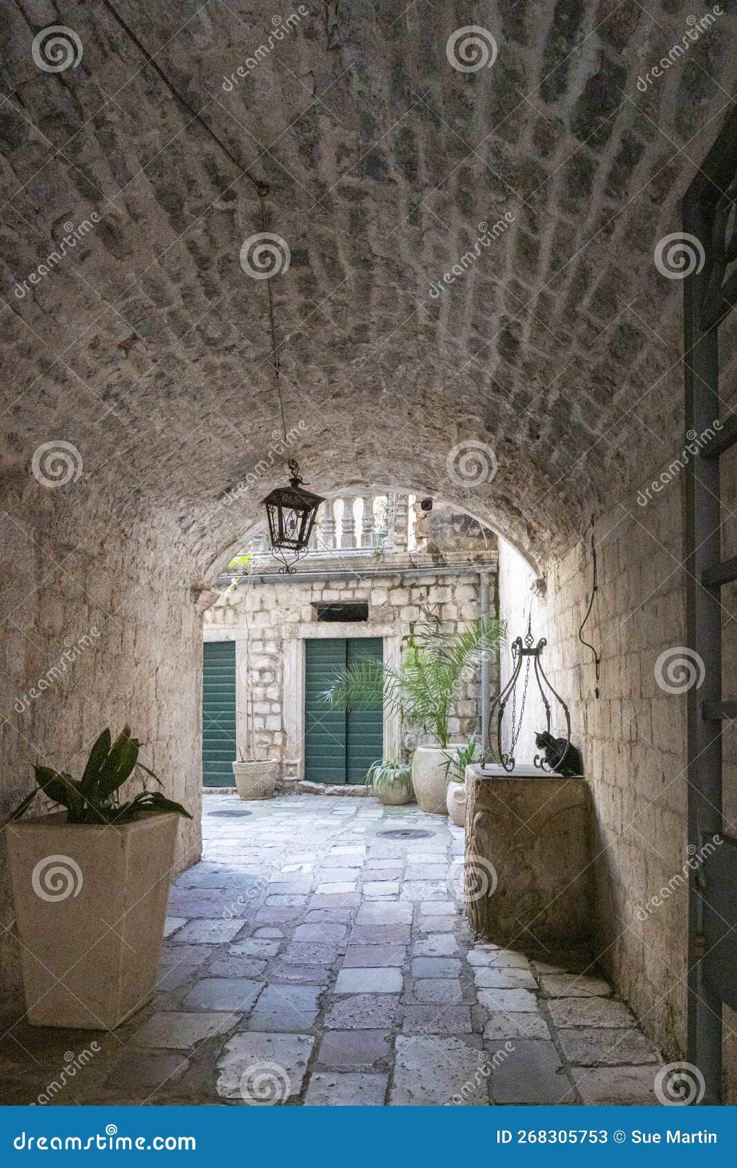 Covered Passage in Kotor Old Town in Montenegro Stock Image - Image of ...