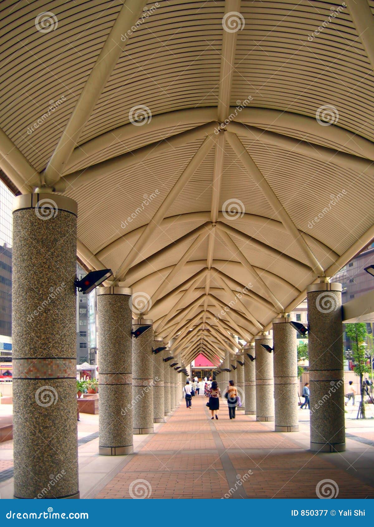 Covered Pedestrian Walkway stock image. Image of walking - 850377