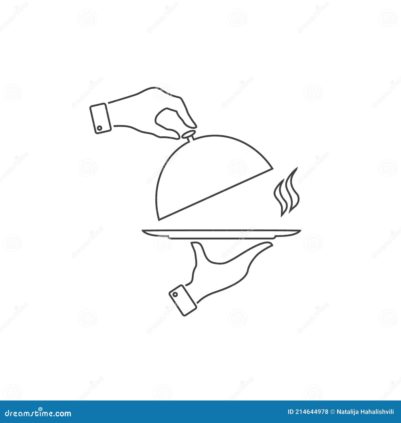 Covered Plate Flat Line Icon. Vector Illustration Stock Vector ...