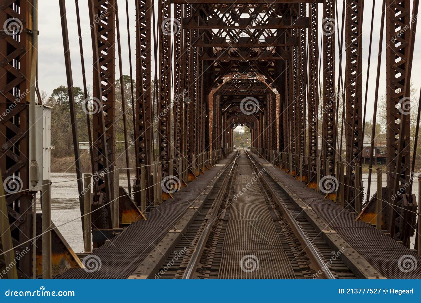 Covered Railroad Tracks Over a River Stock Image - Image of landscape ...
