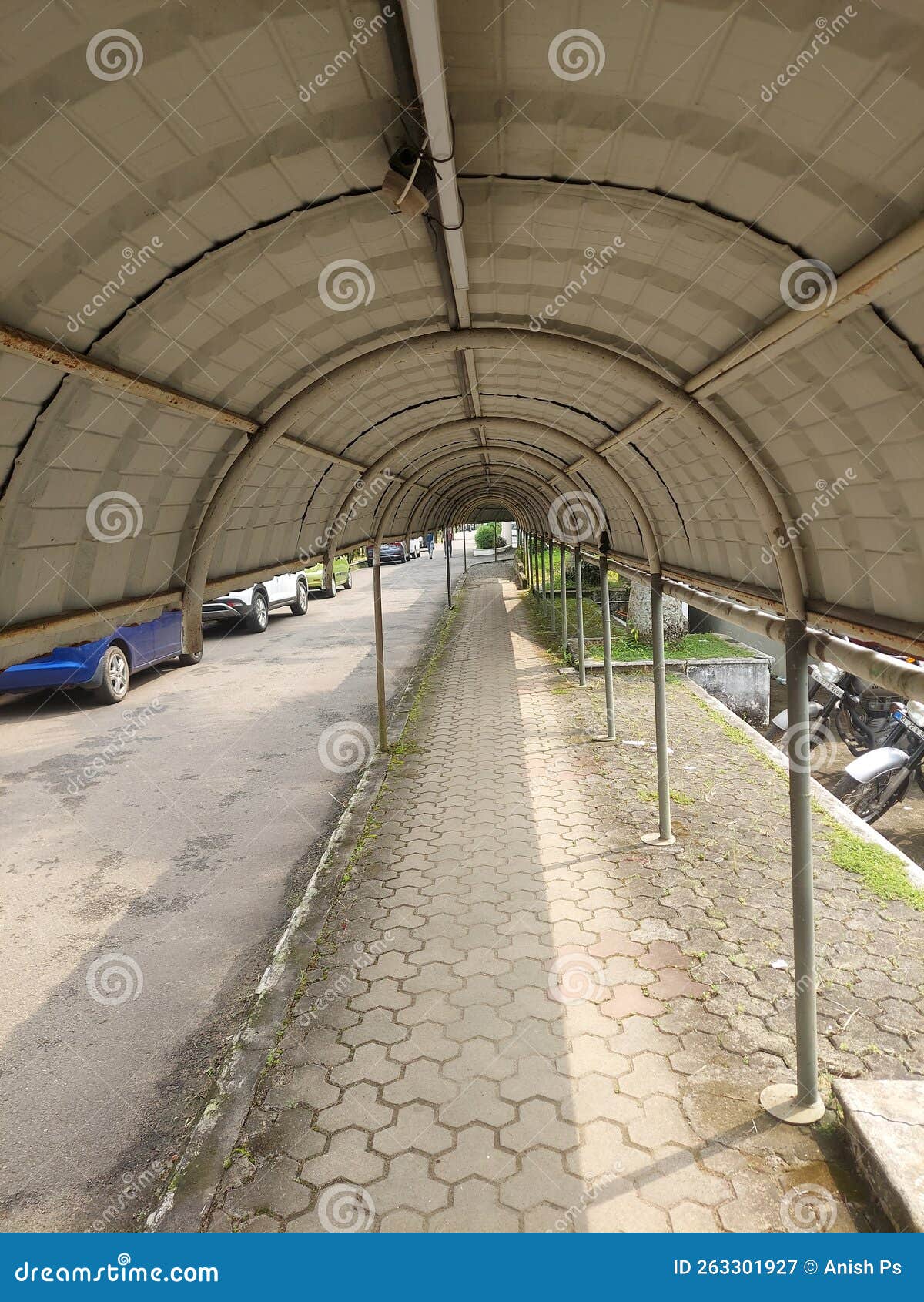 A Covered Roof Beautiful Walking Path Stock Image - Image of ...